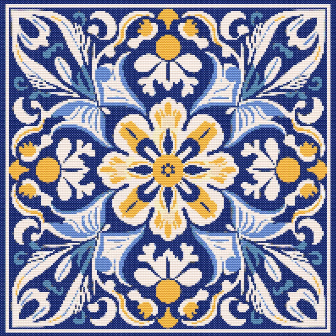 Mexican Tile Pattern 1 Cross-stitch Pattern Digital Download - Etsy