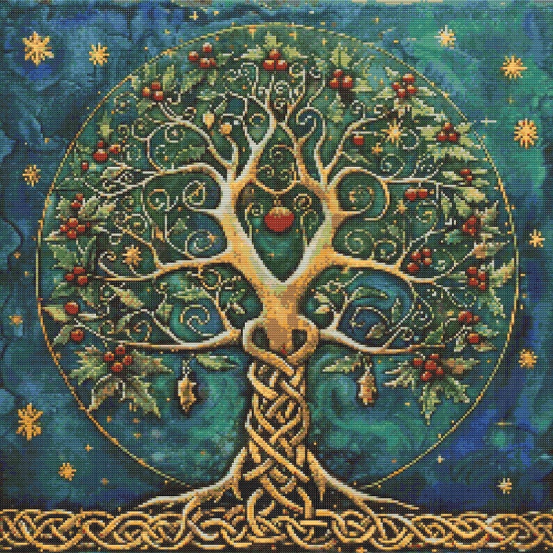 Celtic Christmas Tree of Life 8 Cross-stitch Pattern Digital Download ...