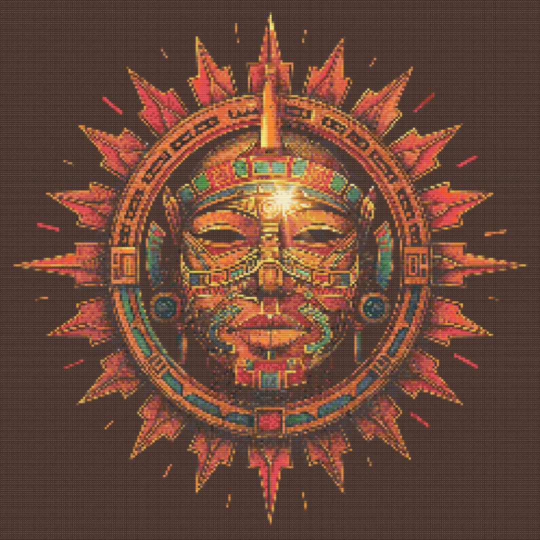 Aztec Sun 2 Cross-stitch Pattern Digital Download - Etsy