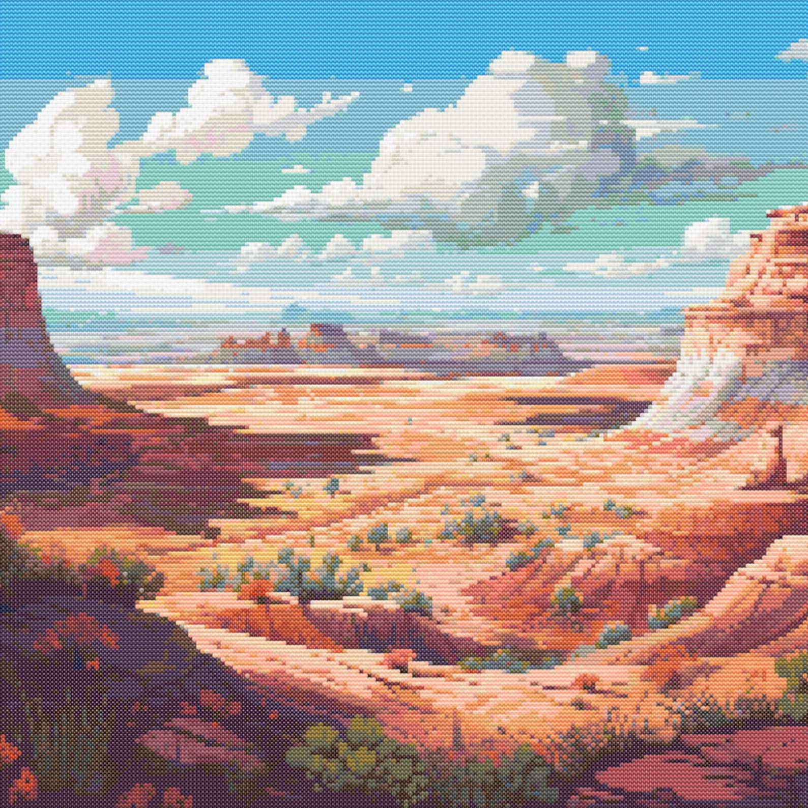 Painted Desert Scene 2 Cross-stitch Pattern Digital Download - Etsy