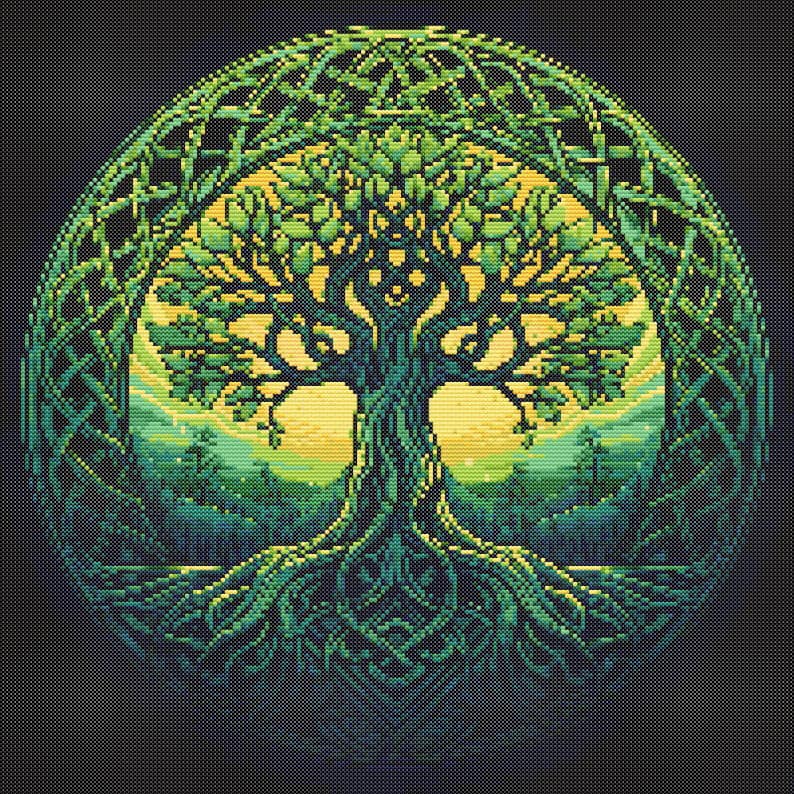 Celtic Tree of Life 8 Cross-stitch Pattern Digital Download - Etsy