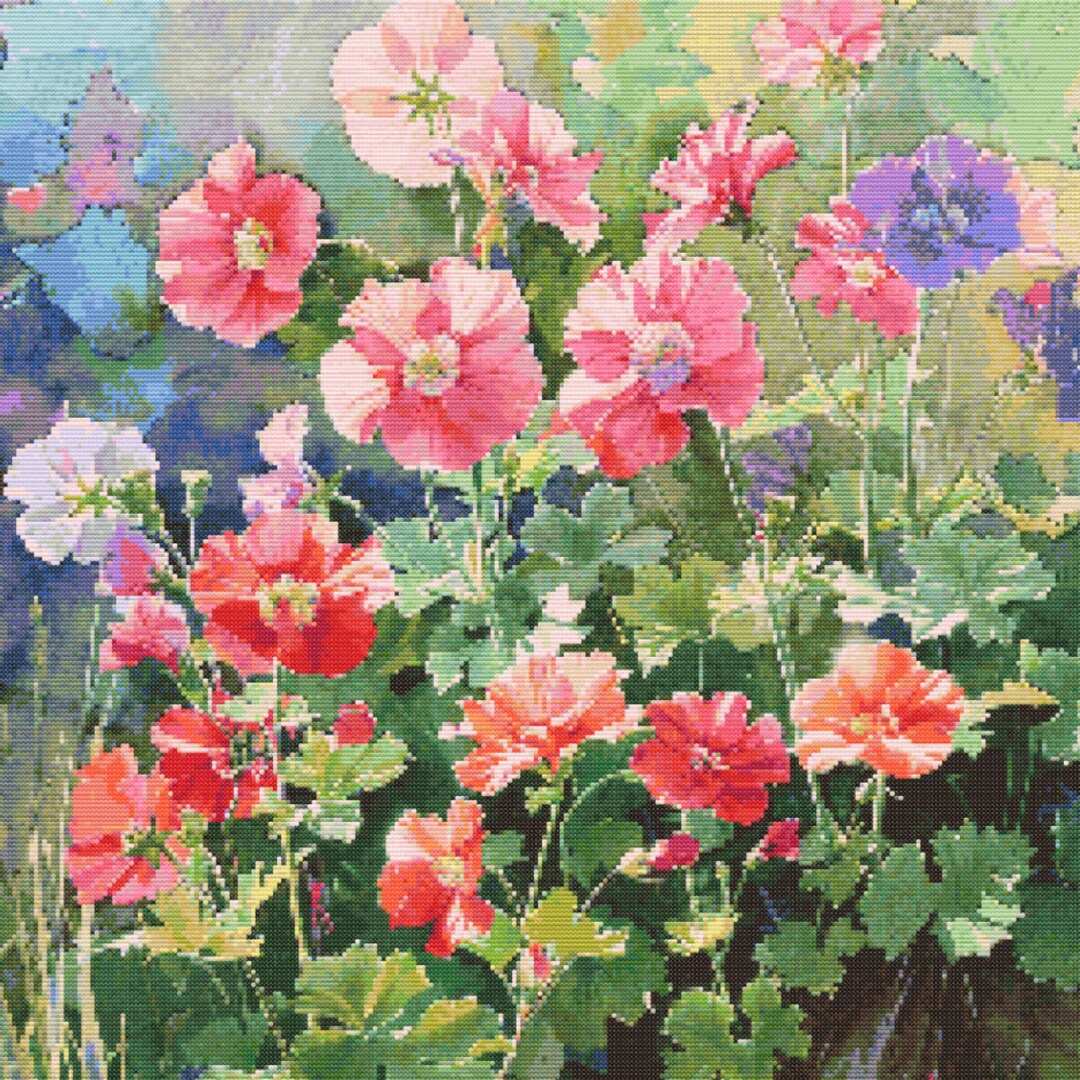 Geraniums 3 Cross-stitch Pattern Digital Download - Etsy