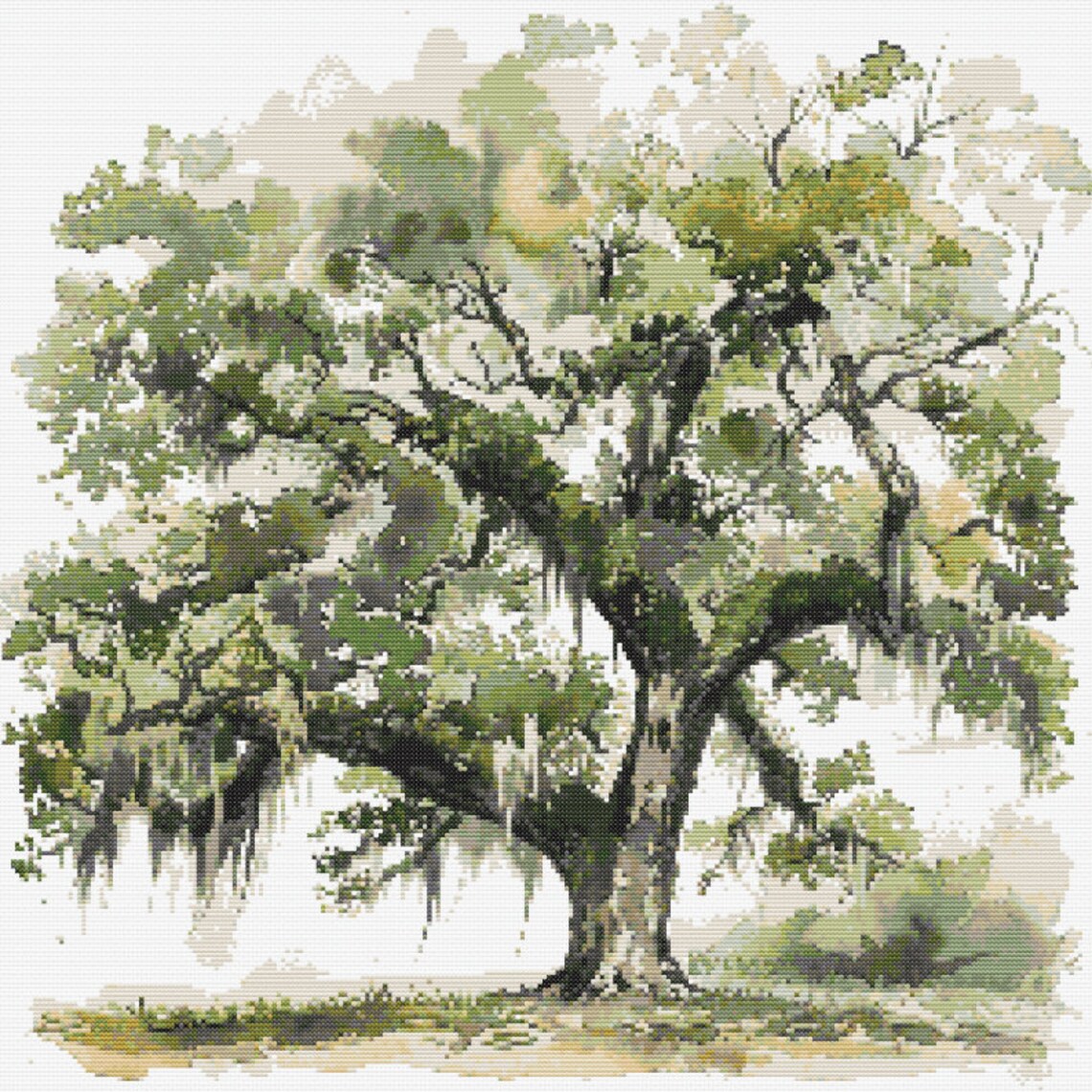 Live Oak With Spanish Moss 3 Cross-stitch Pattern Digital Download - Etsy