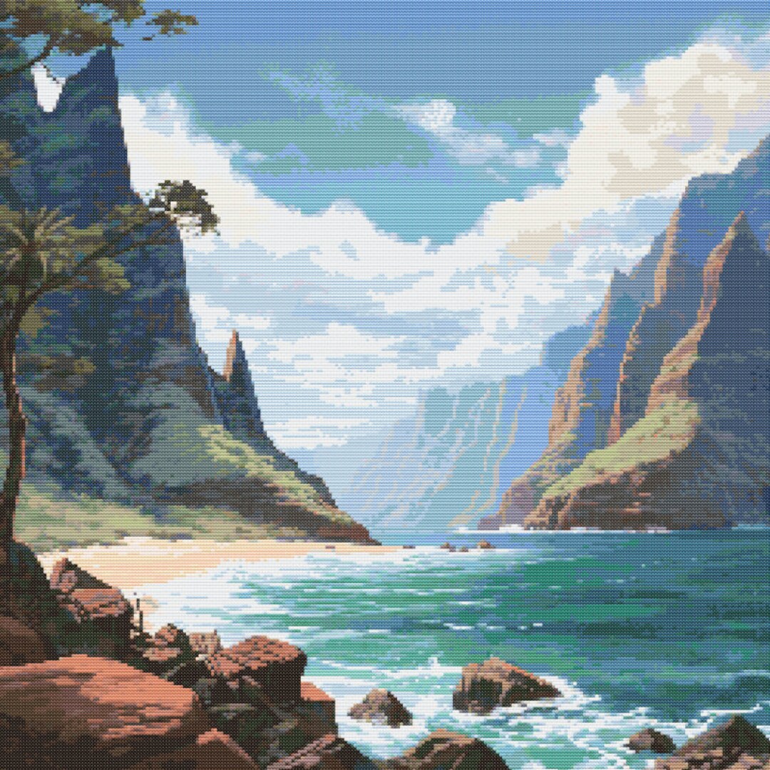 Na Pali Coast Scene 5 Cross-stitch Pattern Digital Download - Etsy