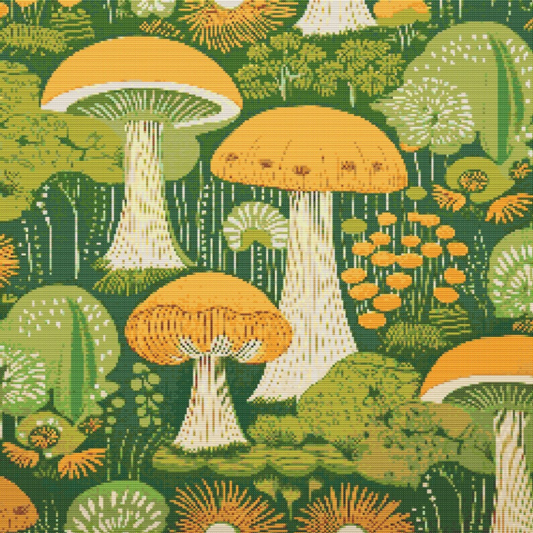Retro Mushrooms 1 Cross-stitch Pattern Digital Download - Etsy