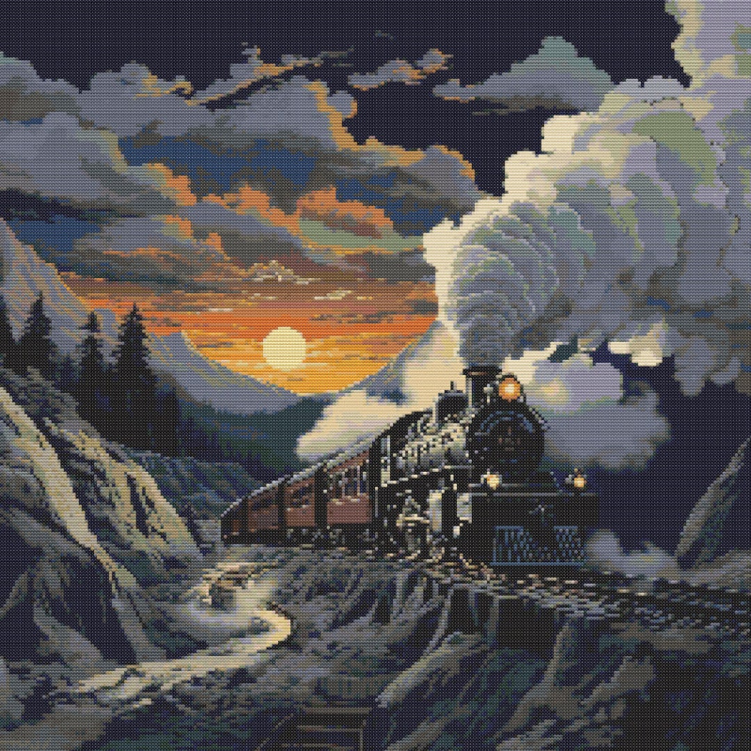 Steam Train Journey 4 Cross-stitch Pattern Digital Download - Etsy
