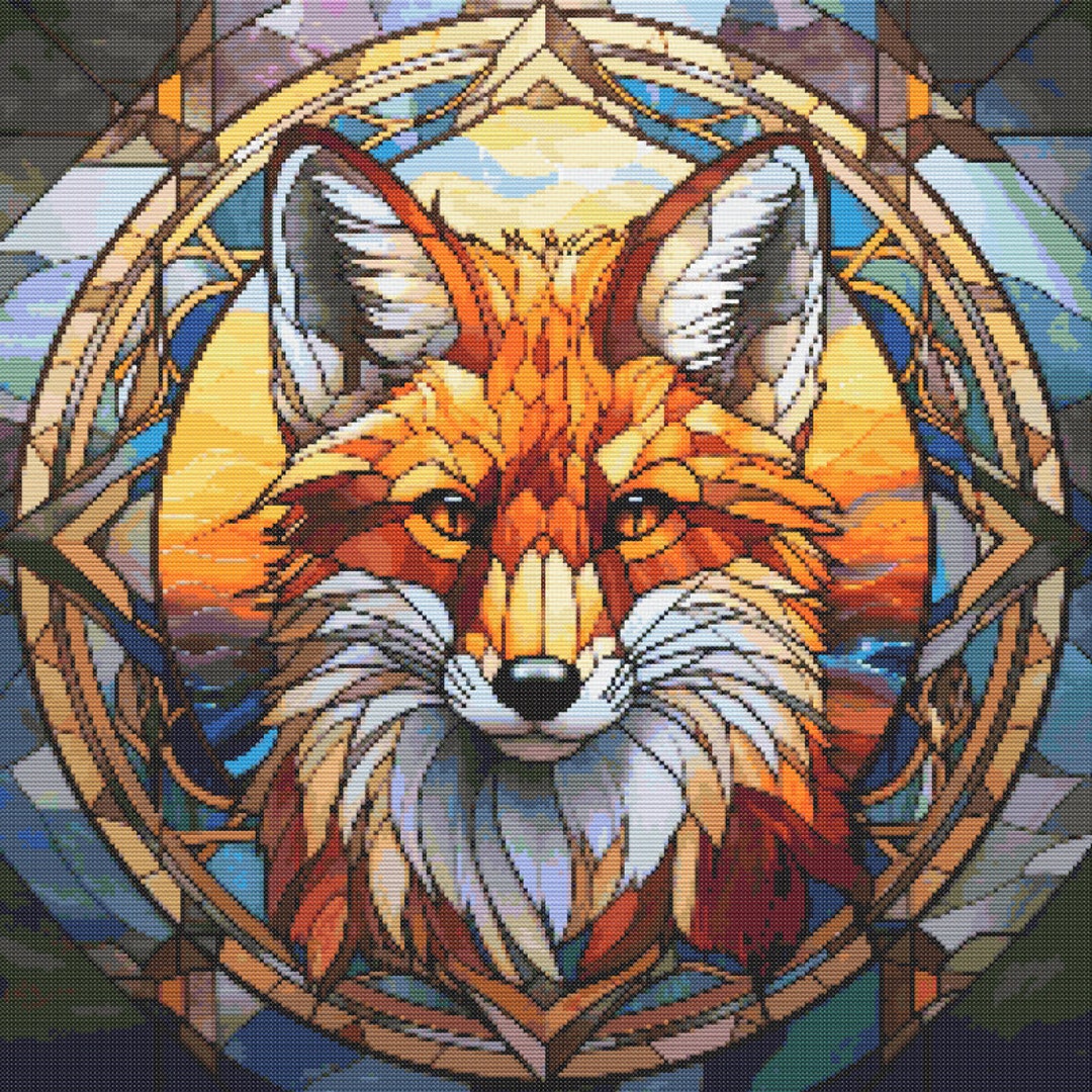 Stained-glass Fox 3 Cross-stitch Pattern Digital Download - Etsy