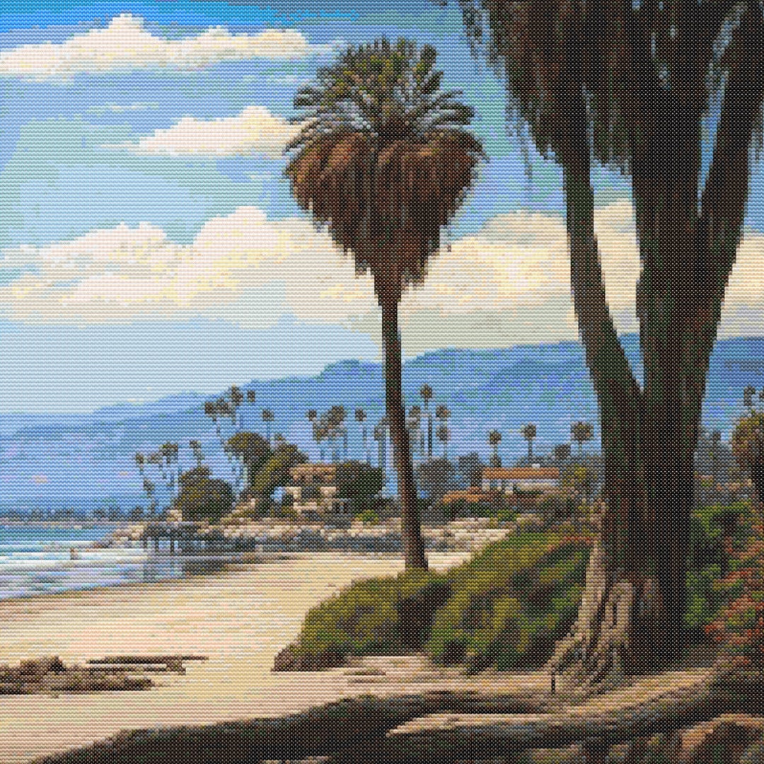Santa Barbara Beach Scene Cross-stitch Pattern Digital Download - Etsy