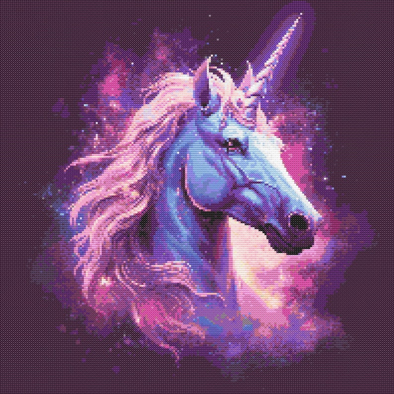 Magical Purple Unicorn 1 Cross-stitch Pattern Digital Download - Etsy
