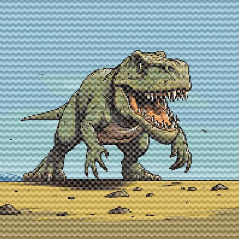 Tyrannosaurus Rex 3 Cross-stitch Pattern Digital Download - Etsy
