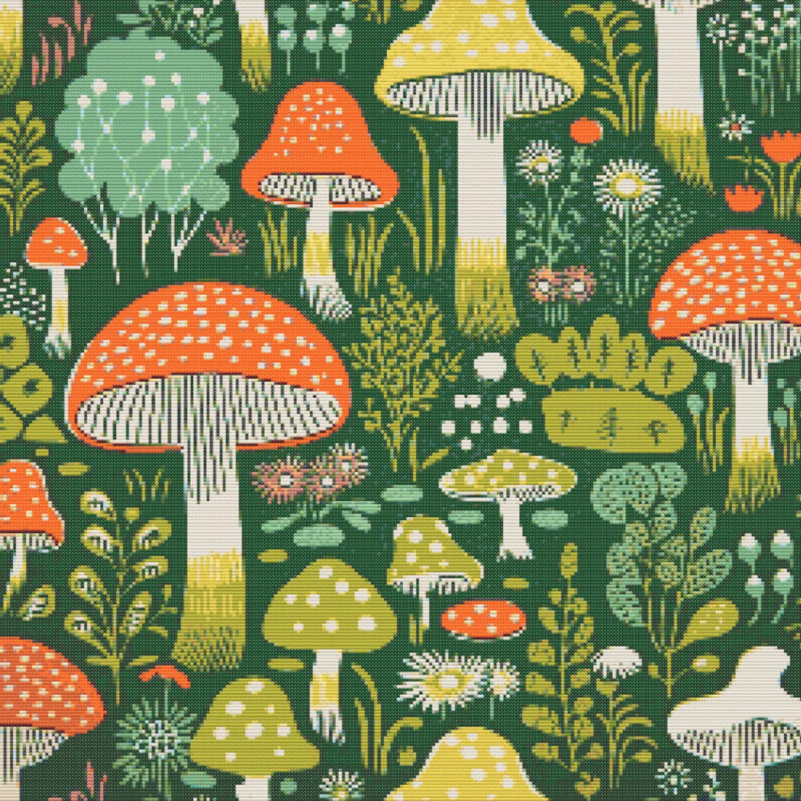 Retro Mushrooms 2 Cross-stitch Pattern Digital Download - Etsy