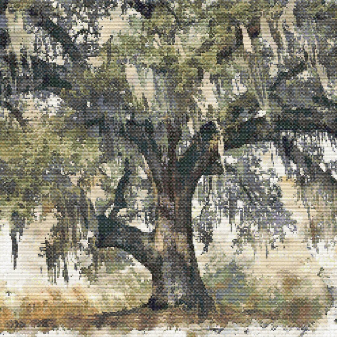 Live Oak With Spanish Moss 2 Cross-stitch Pattern Digital Download - Etsy