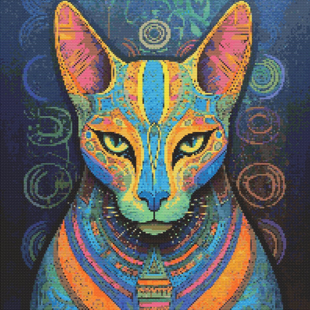 Bastet in Bright Colors 3 Cross-stitch Pattern Digital Download - Etsy