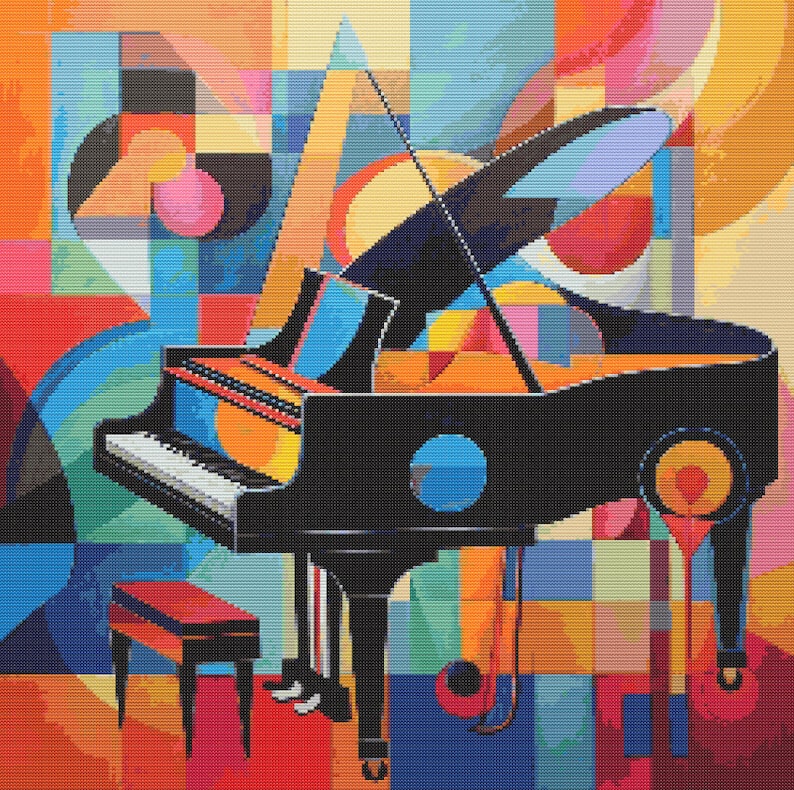 Cubist Piano 4 Cross-stitch Pattern Digital Download - Etsy