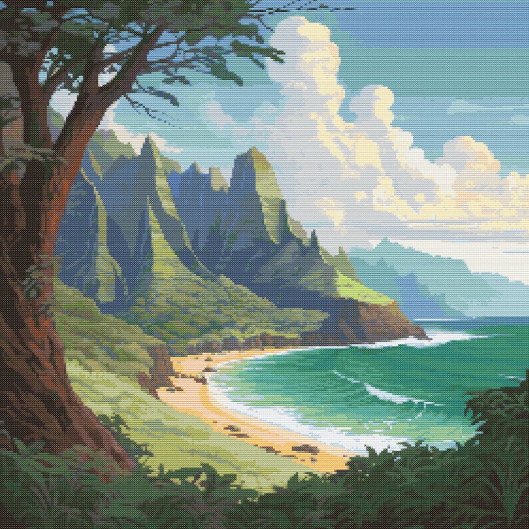 Na Pali Coast Scene 1 Cross-stitch Pattern Digital Download - Etsy