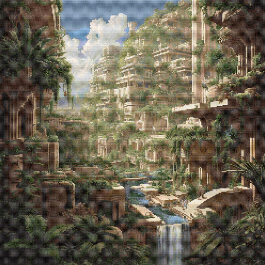 Hanging Gardens of Babylon Cross-stitch Pattern Digital Download - Etsy