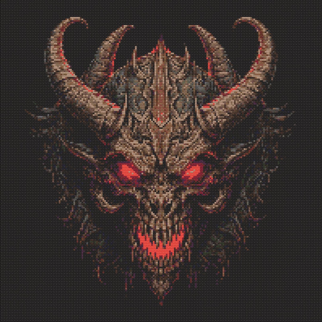 Demon 1 Cross-stitch Pattern Digital Download - Etsy
