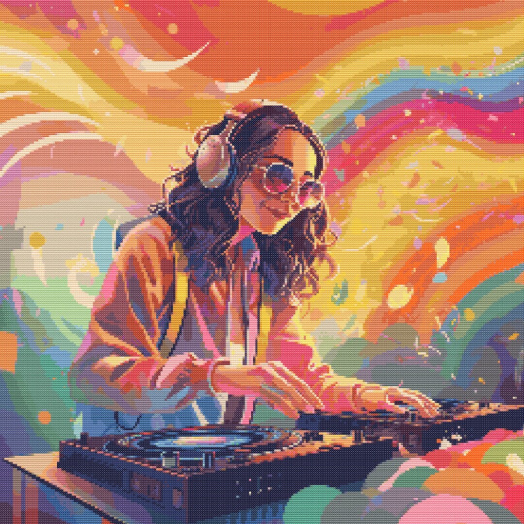Rainbow DJ Scene 1 Cross-stitch Pattern Digital Download - Etsy