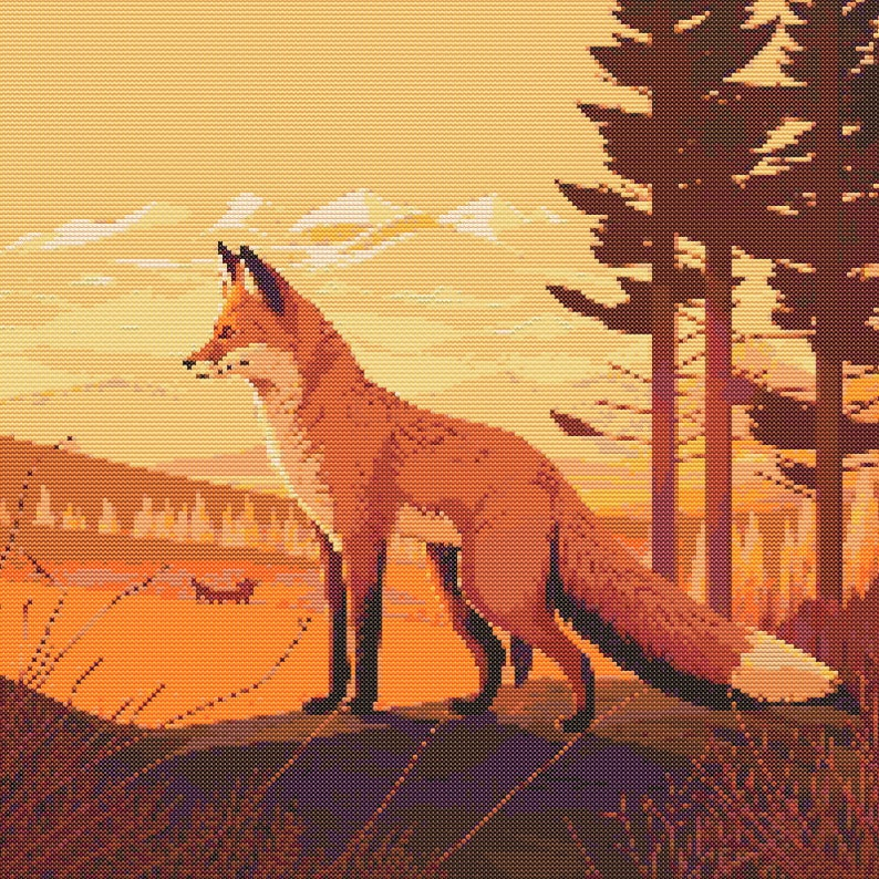 Red Fox Scene 3 Cross-stitch Pattern Digital Download - Etsy