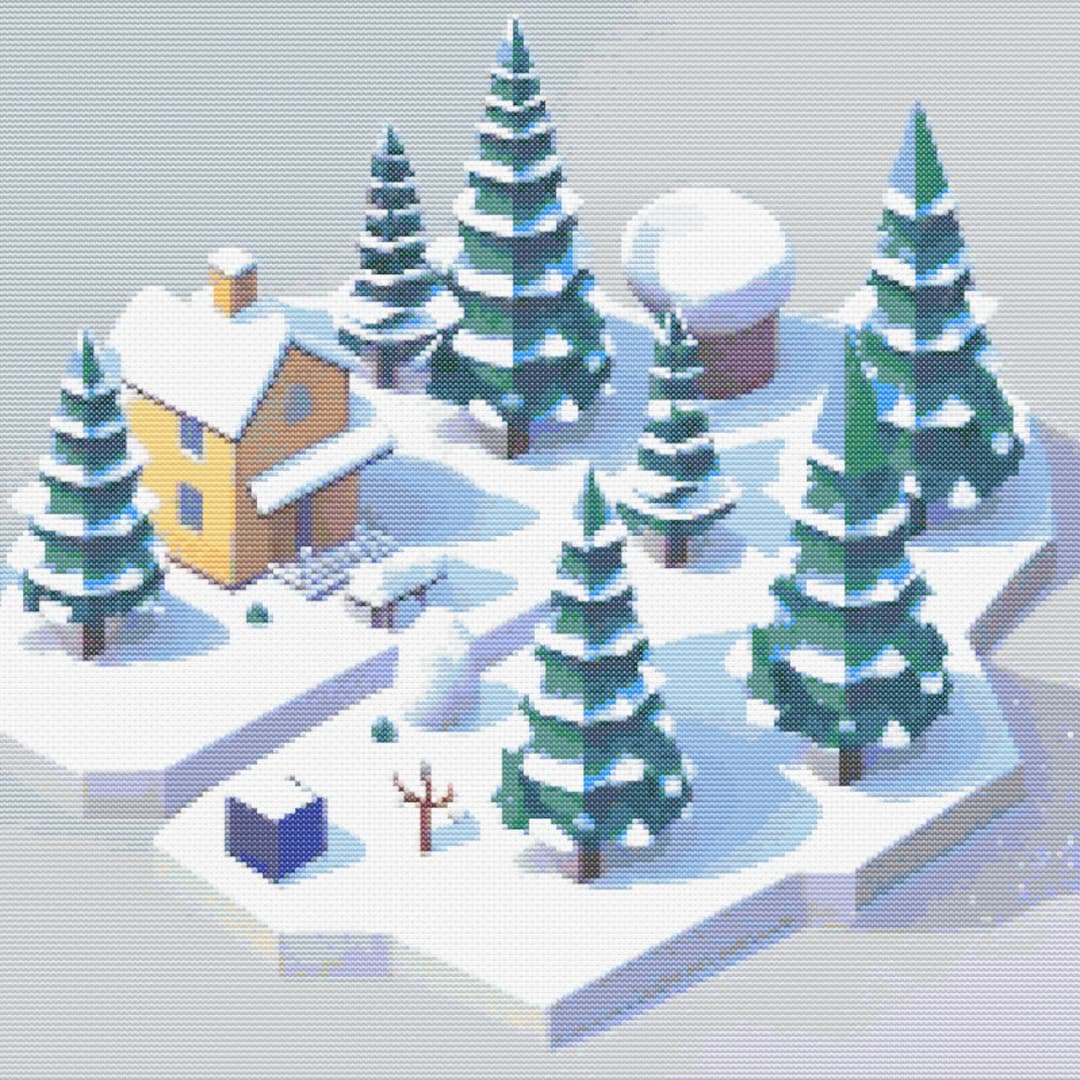 Isometric Christmas Scene 2 Cross-stitch Pattern Digital Download - Etsy