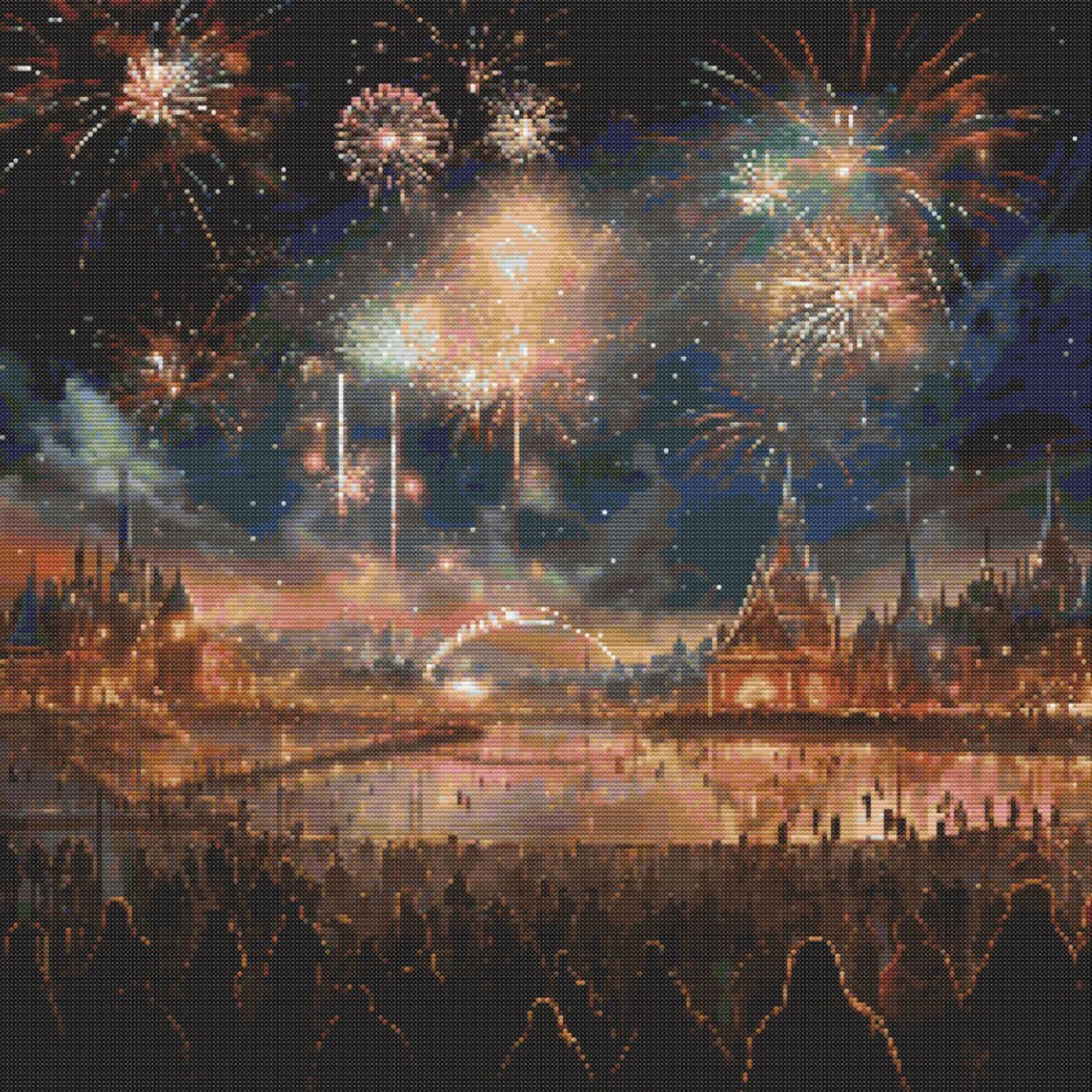 New Year's Eve Fireworks 4 Cross-stitch Pattern Digital Download - Etsy