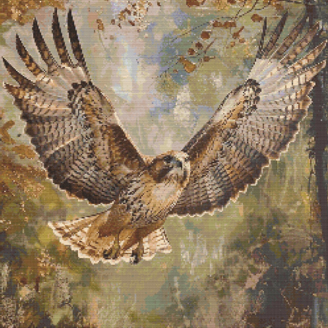 Red-tailed Hawk Scene 5 Cross-stitch Pattern Digital Download - Etsy