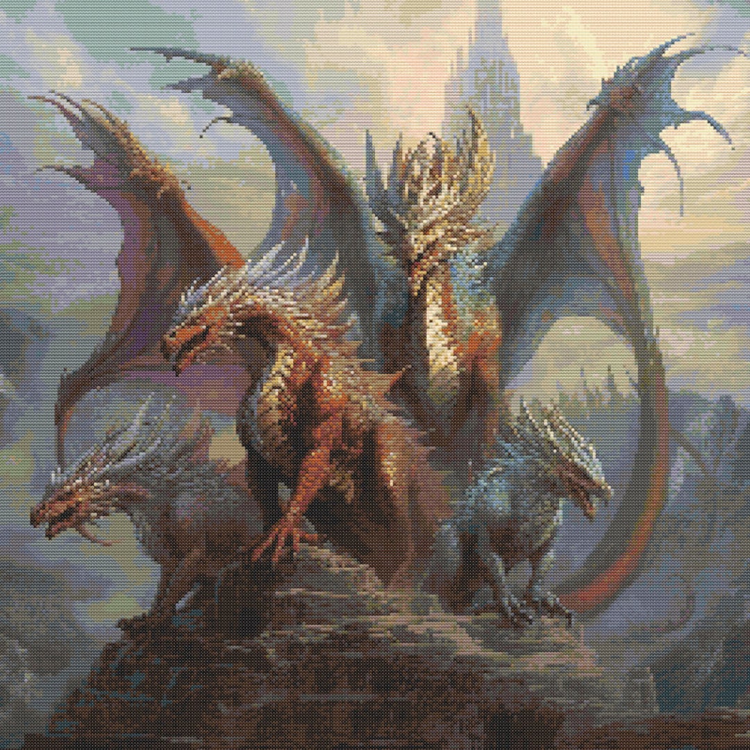Fantasy Dragons 3 Cross-stitch Pattern Digital Download - Etsy