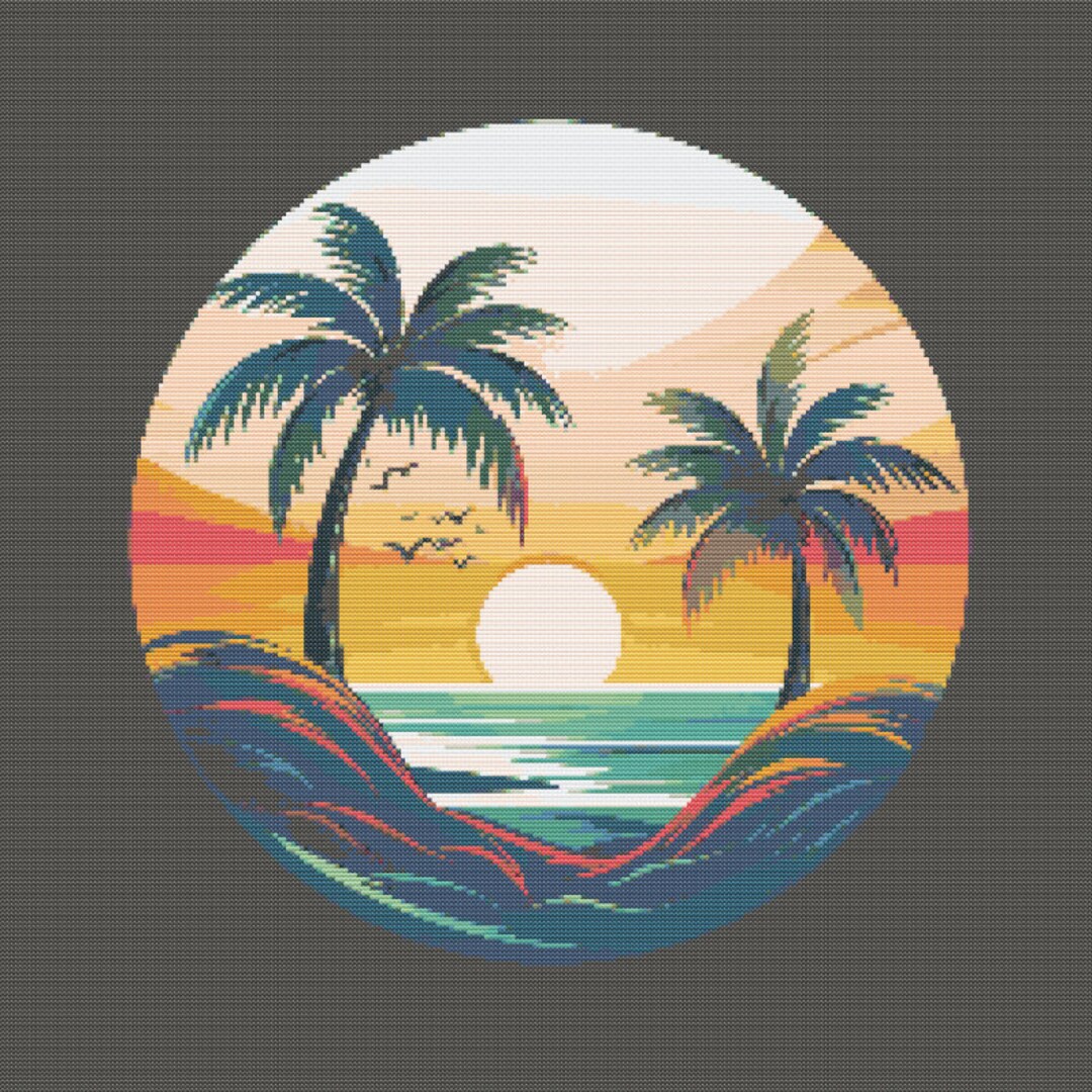 Tropical Oasis 2 Cross-stitch Pattern Digital Download - Etsy