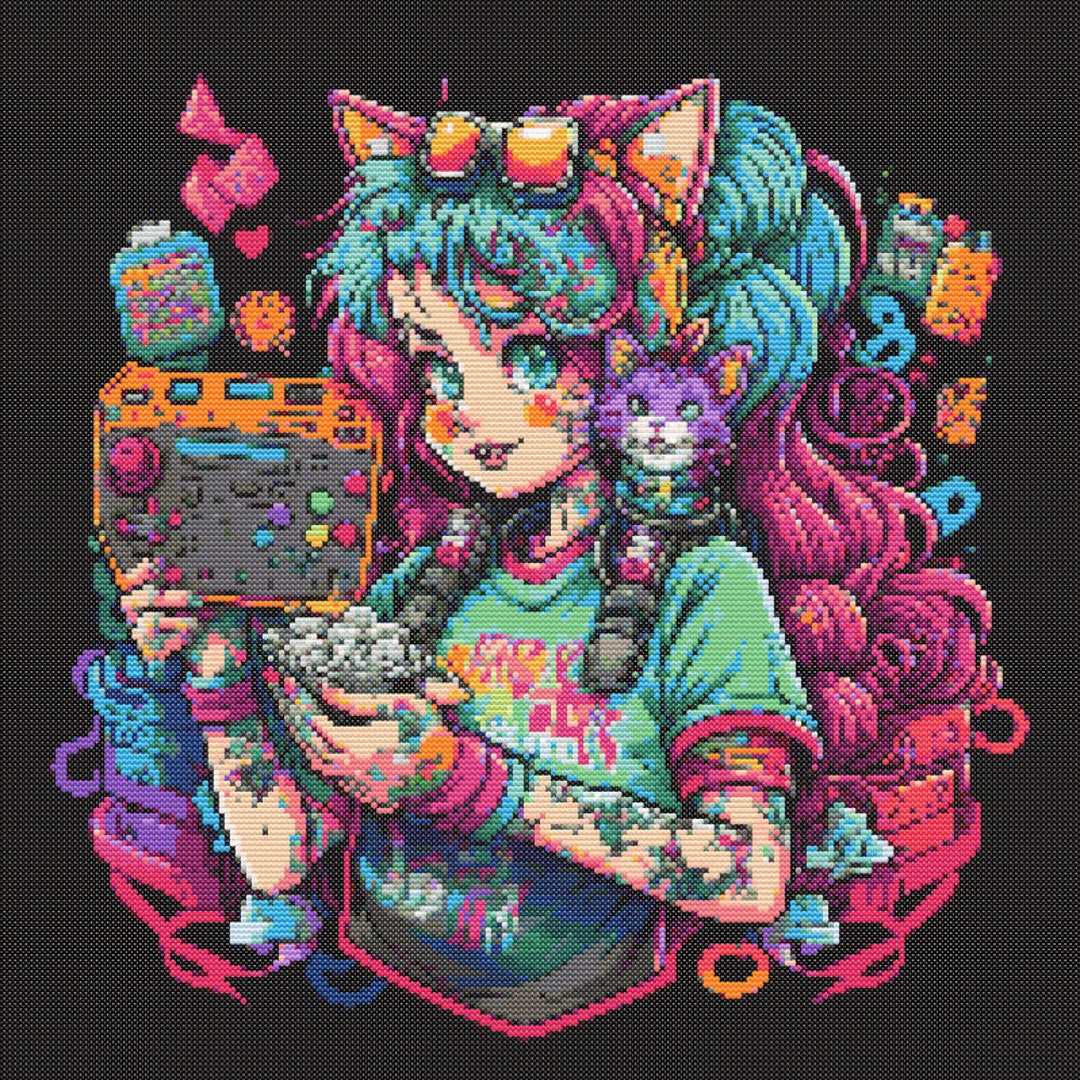 Gamer Girl 3 Cross-stitch Pattern Digital Download - Etsy