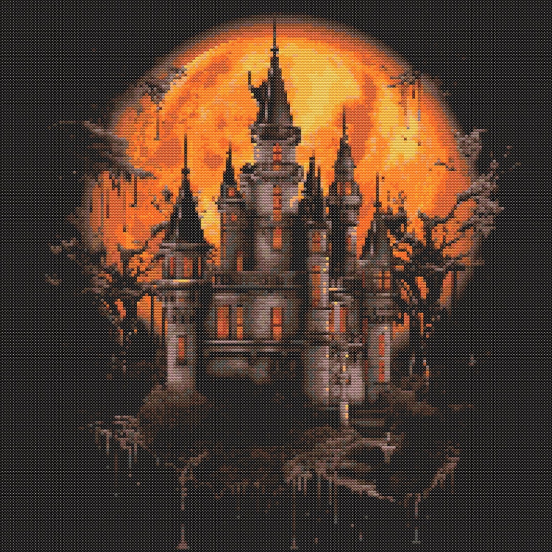 Halloween Gothic Castle Cross-stitch Pattern Digital Download - Etsy