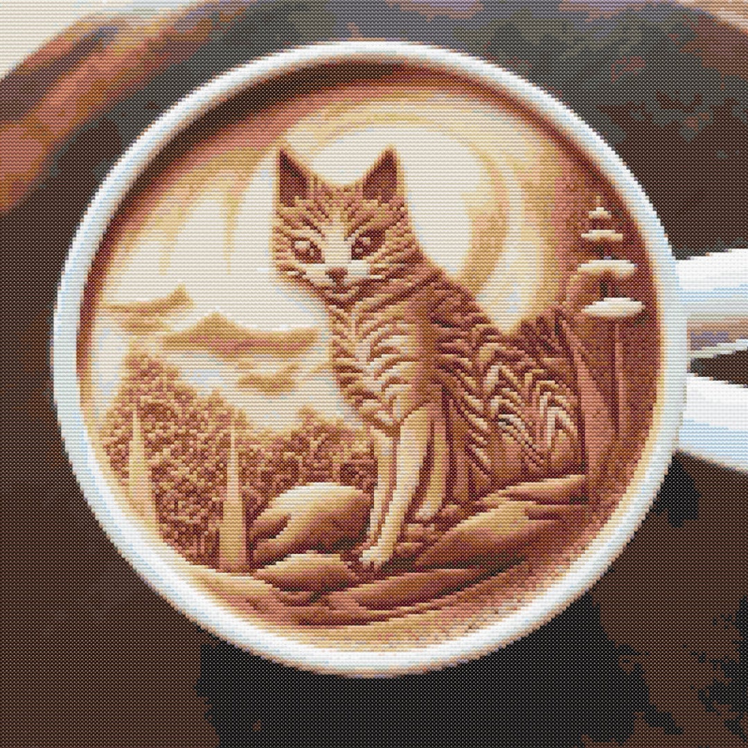 Latte Art Cat Cross-stitch Pattern Digital Download - Etsy