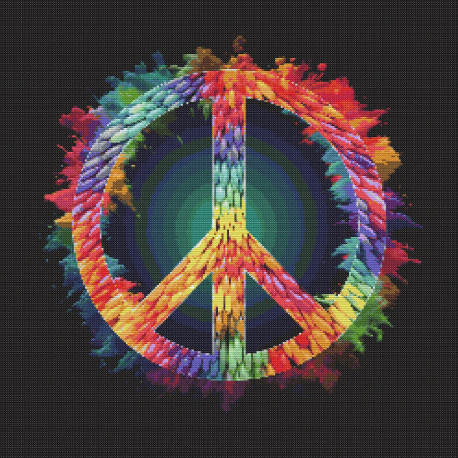 Rainbow Peace Sign 4 Cross-stitch Pattern Digital Download - Etsy