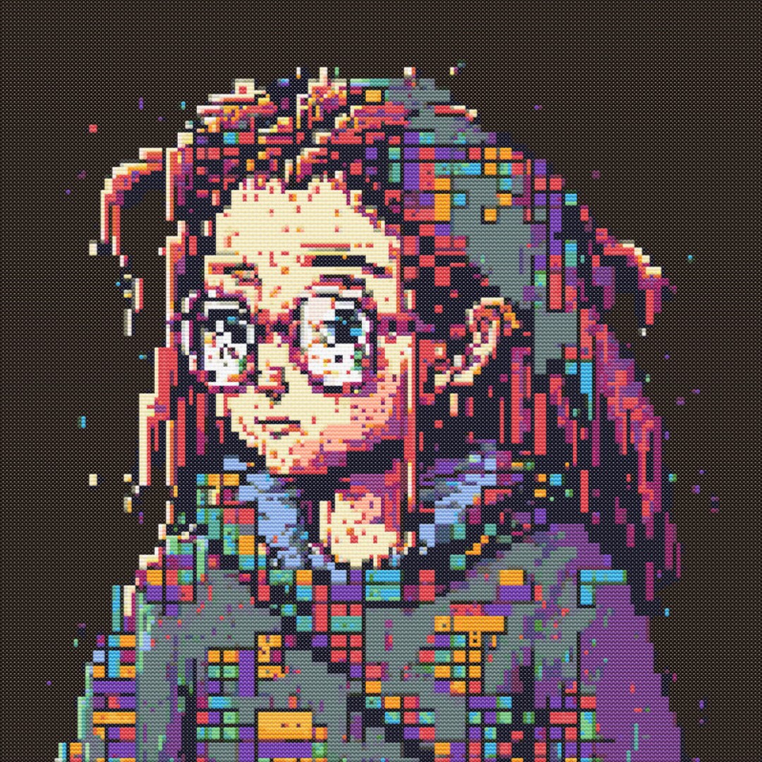 8-bit Grunge Girl Cross-stitch Pattern Digital Download - Etsy