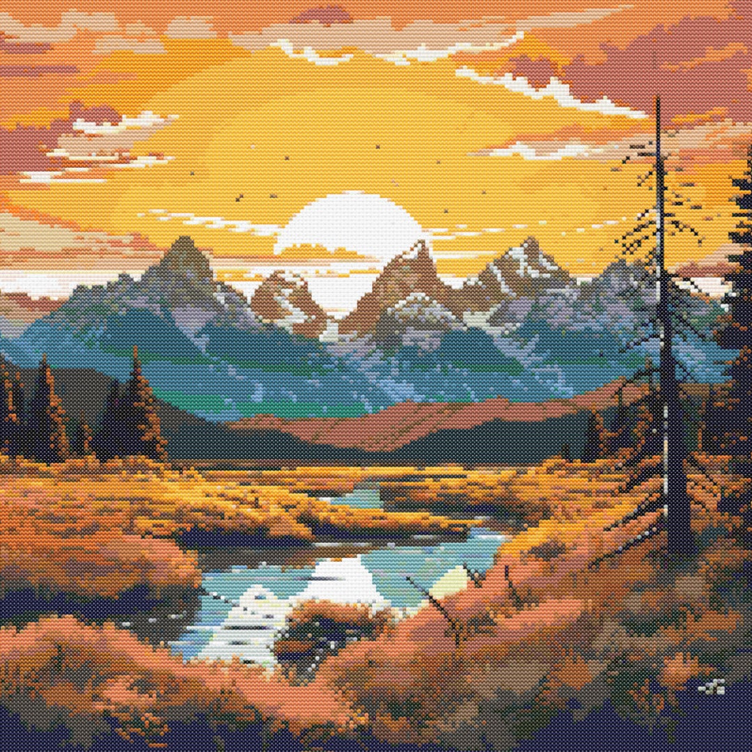 Grand Teton National Park Scene 6 Cross-stitch Pattern Digital Download ...
