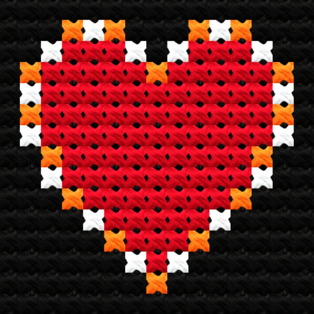 8-bit Heart Mini Cross-stitch Pattern Digital Download - Etsy