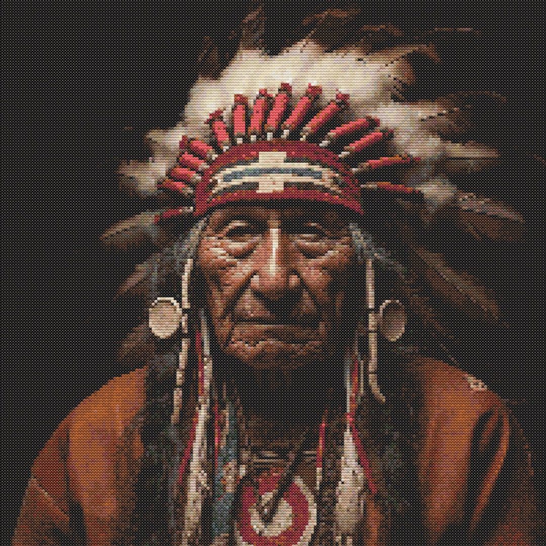 Native American Indian Chief 7 Cross-stitch Pattern Digital Download - Etsy