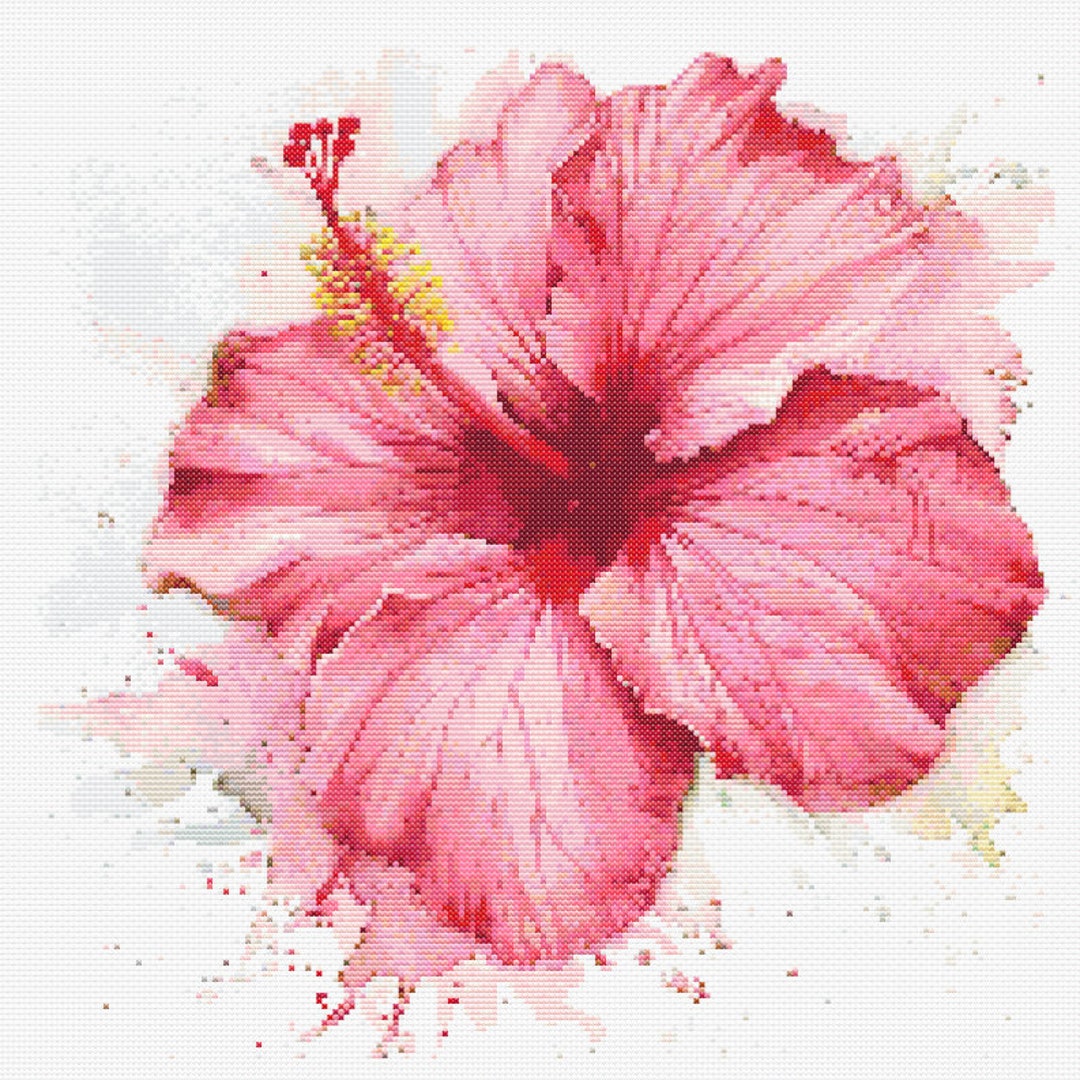 Hibiscus Flower 3 Cross-stitch Pattern Digital Download - Etsy