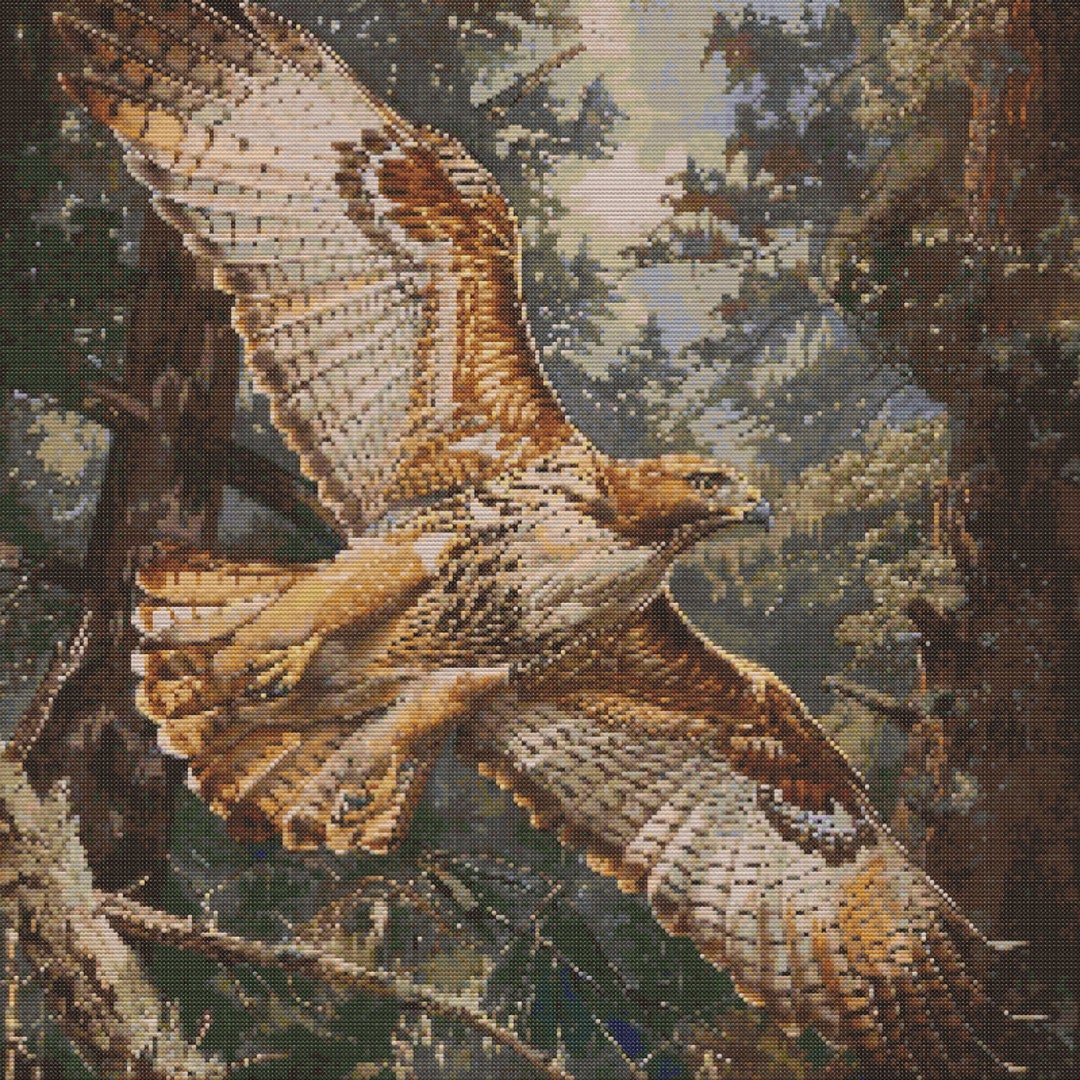 Red-tailed Hawk Scene 3 Cross-stitch Pattern Digital Download - Etsy