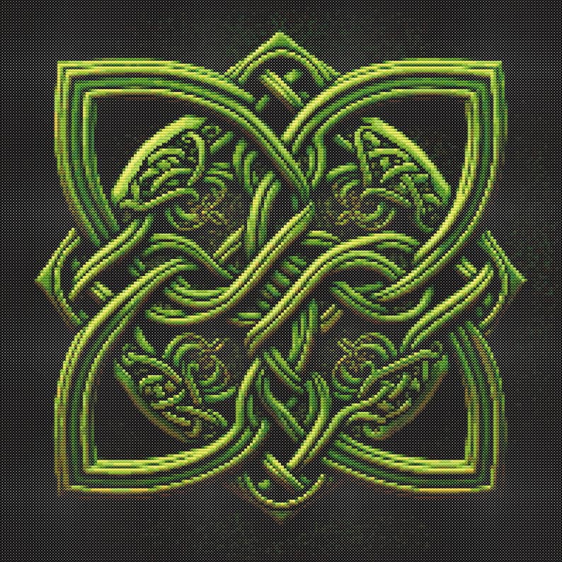 Green Celtic Knot 2 Cross-stitch Pattern Digital Download - Etsy Canada