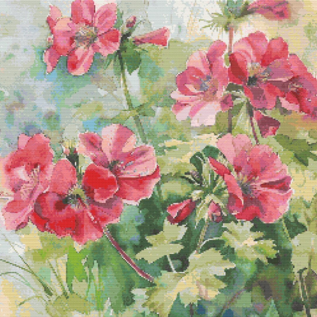 Geraniums 4 Cross-stitch Pattern Digital Download - Etsy