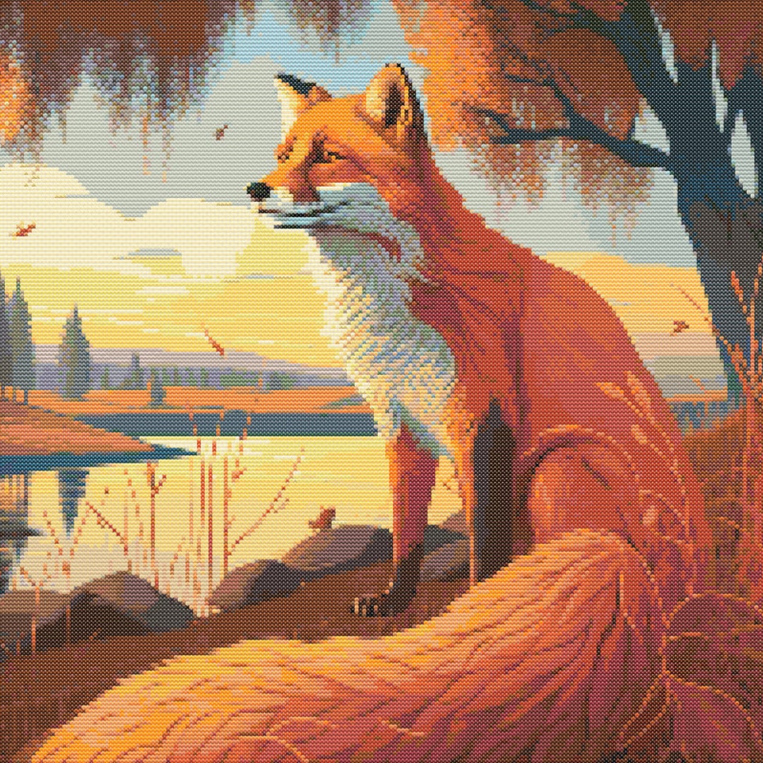 Red Fox Scene 2 Cross Stitch Pattern Digital Download Etsy