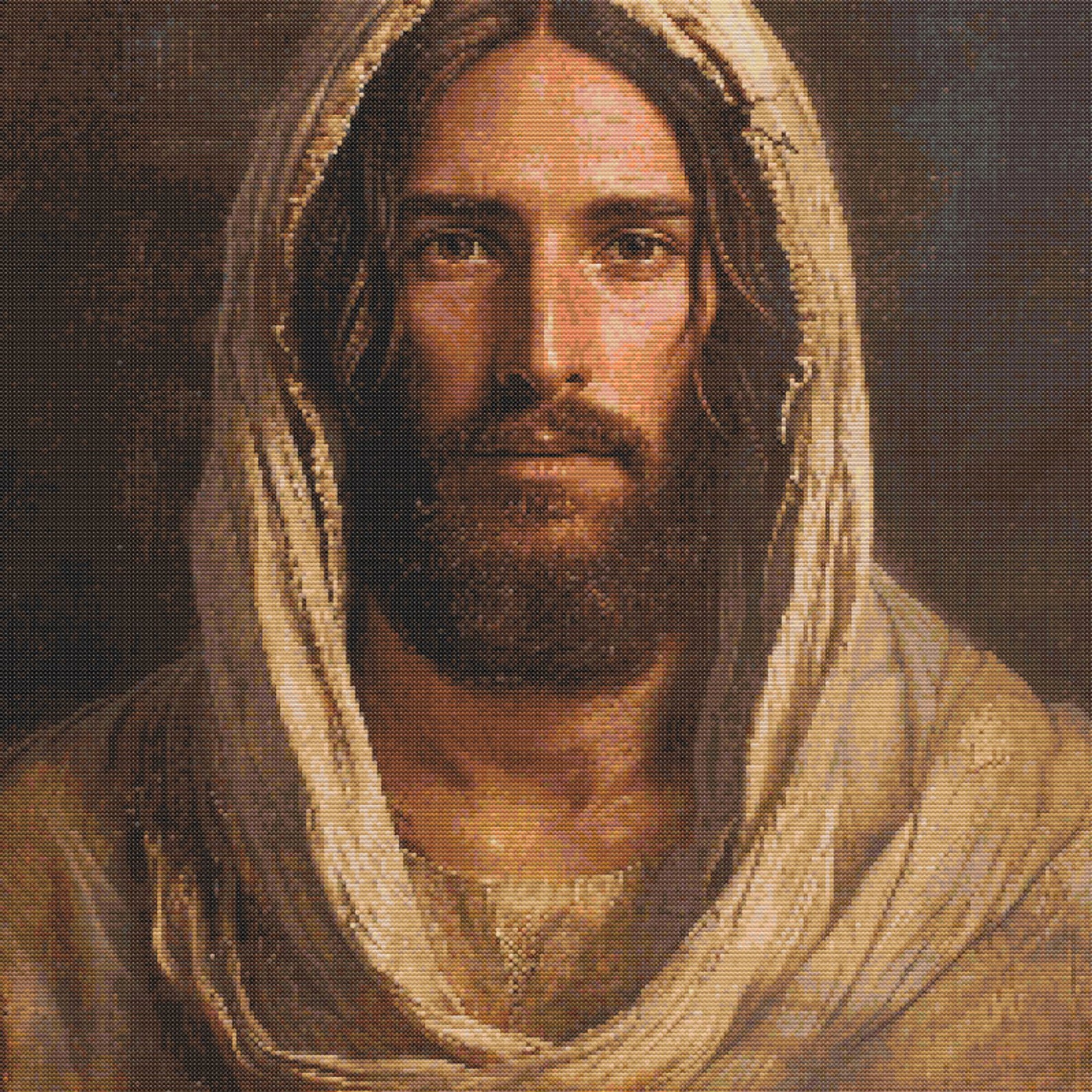 Portrait of Jesus 1 Cross-stitch Pattern Digital Download - Etsy