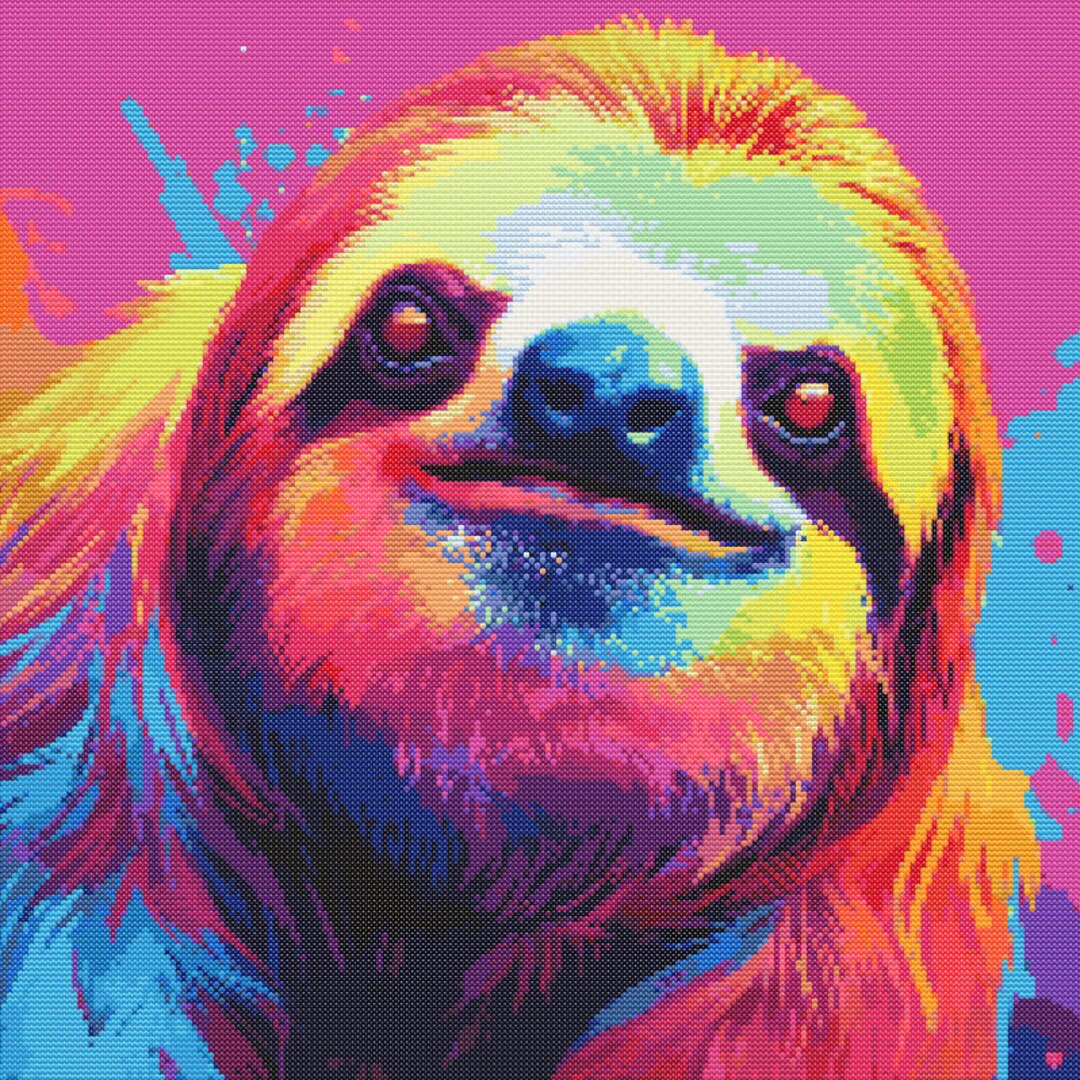 Sloth in Bright Colors 3 Cross-stitch Pattern - Etsy