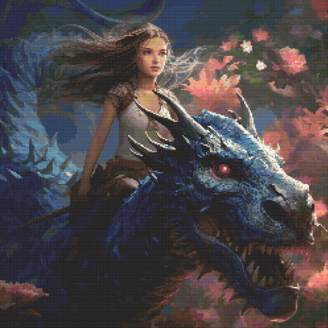 Girl Riding Dragon 8 Cross-stitch Pattern Digital Download - Etsy