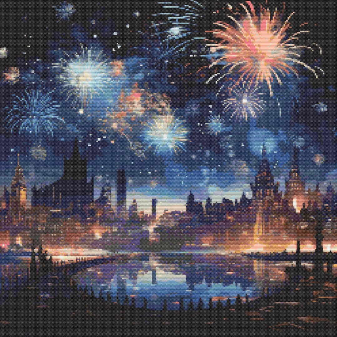 New Year's Eve Fireworks 1 Cross-stitch Pattern Digital Download - Etsy