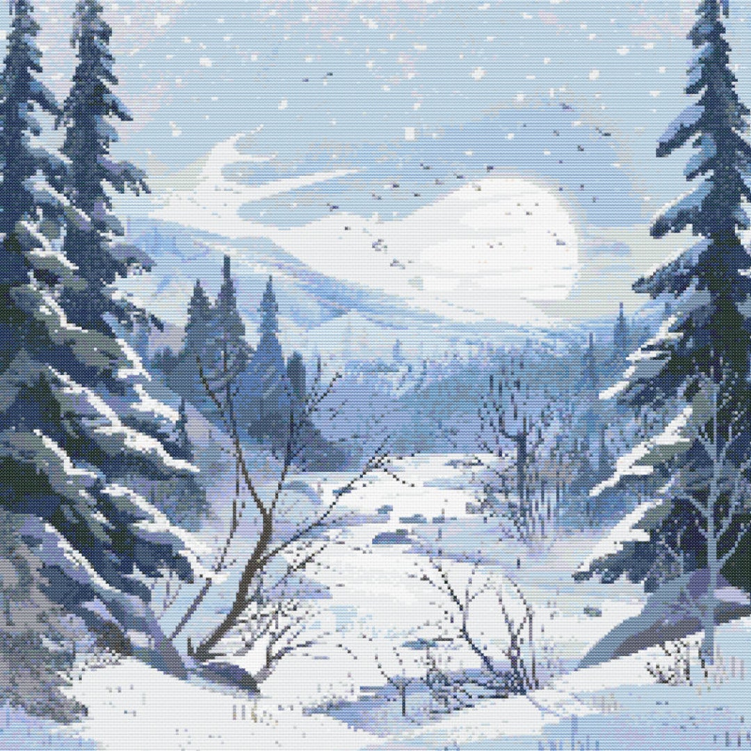Siberian Winter Scene 2 Cross-stitch Pattern Digital Download - Etsy