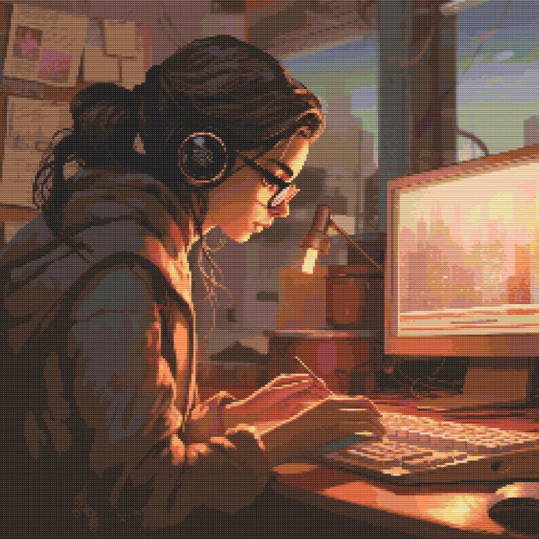 Computer Programmer Girl 7 Cross-stitch Pattern Digital Download - Etsy