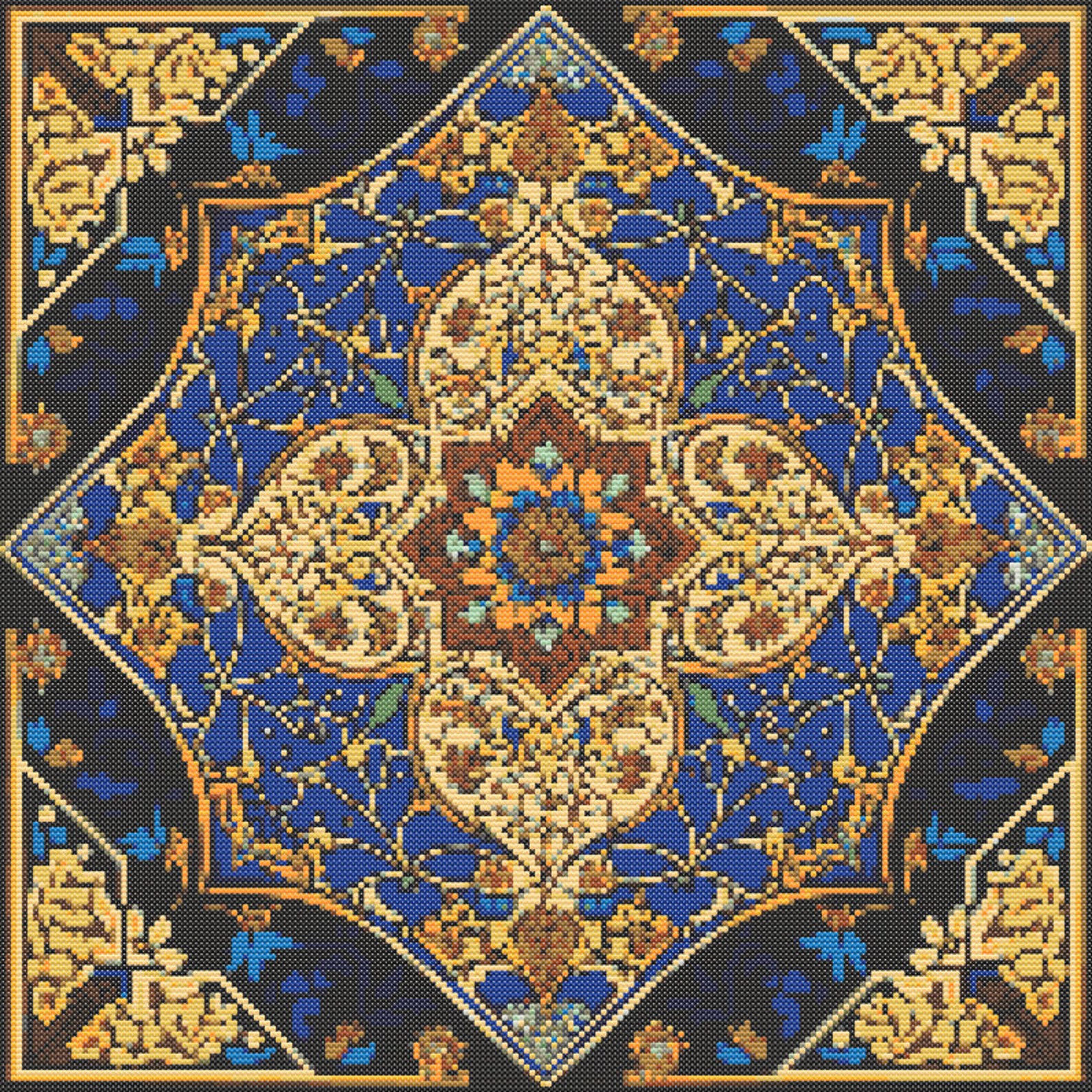 Iranian Tile Cross-stitch Pattern Digital Download - Etsy