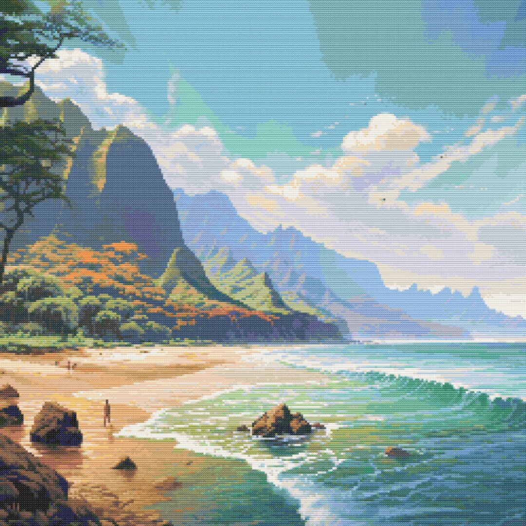 Na Pali Coast Scene 3 Cross-stitch Pattern Digital Download - Etsy