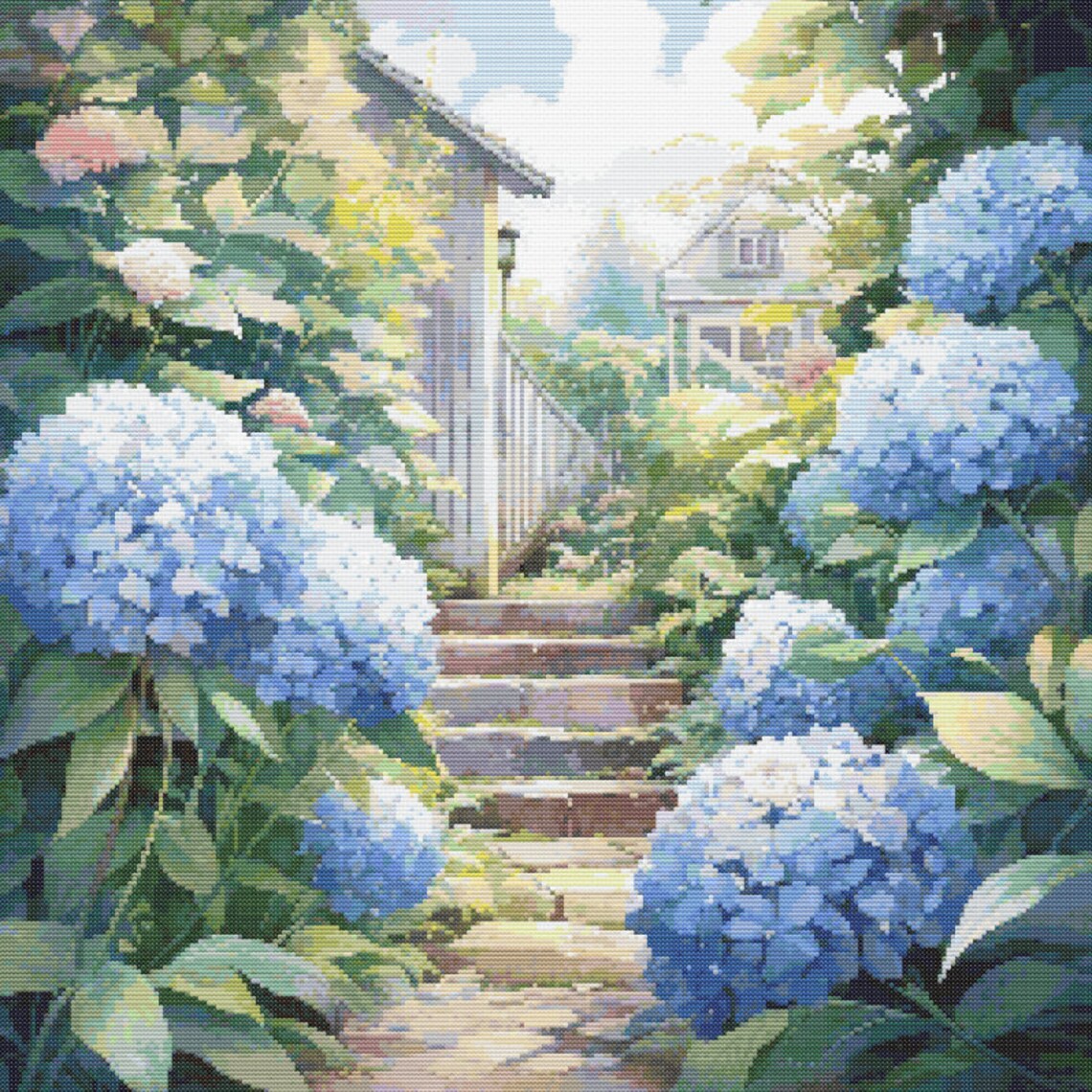 Hydrangeas Garden 6 Cross-stitch Pattern Digital Download - Etsy